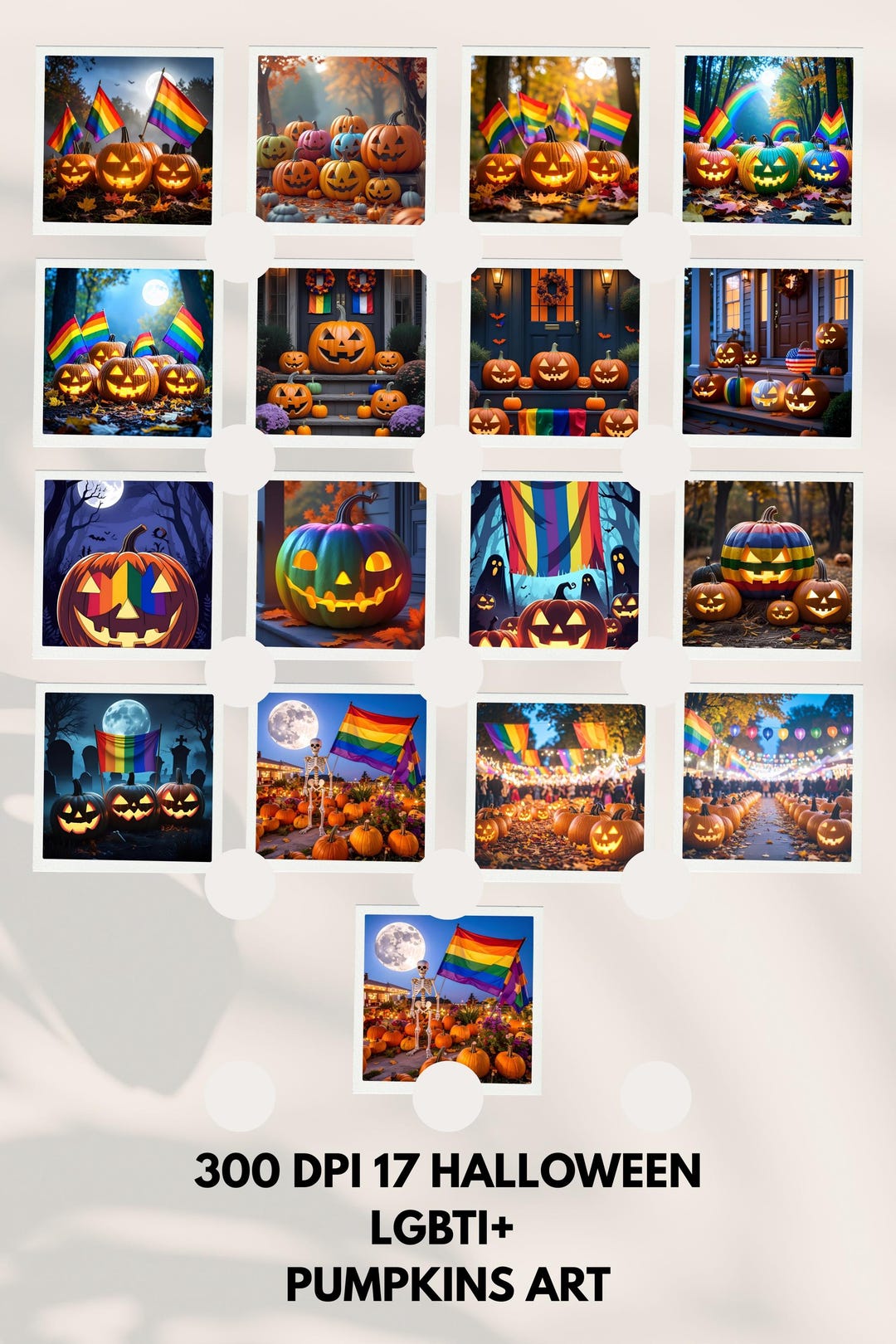LGBTQIA+ Pride Halloween Pumpkin Digital Bundle, 17 Spooky Pride ...