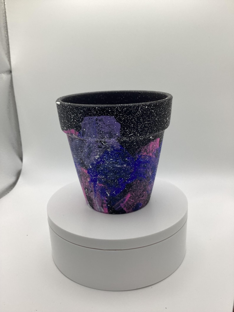 Hand Painted Galaxy Pot - Etsy