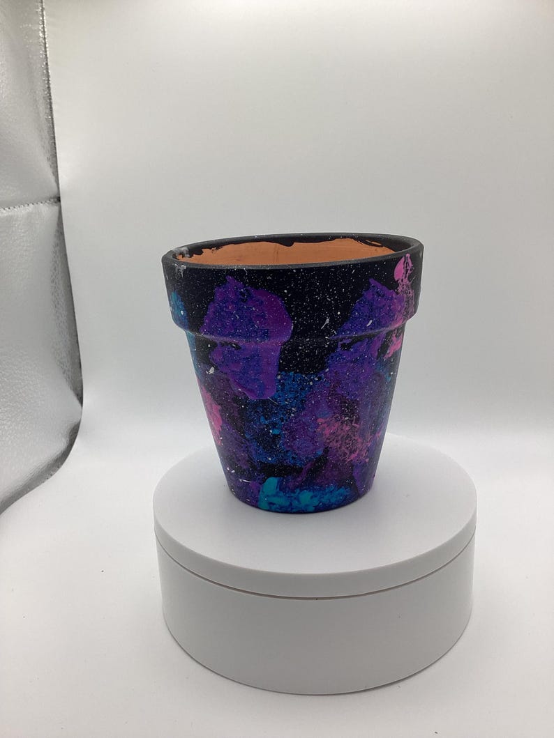 Hand Painted Galaxy Pot - Etsy