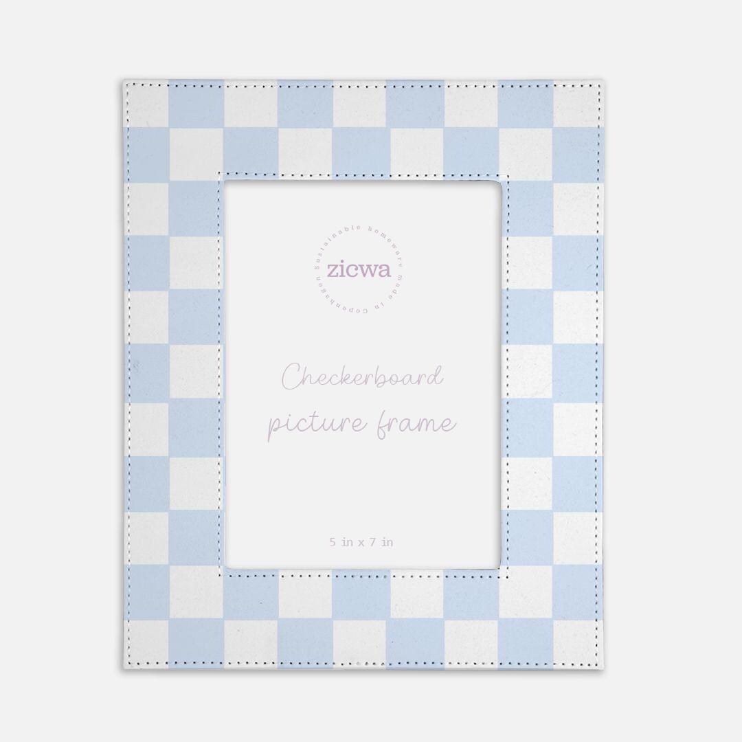 Cute Checkerboard Photo Frames 5x7 Inch Faux Leather Adorable Home ...
