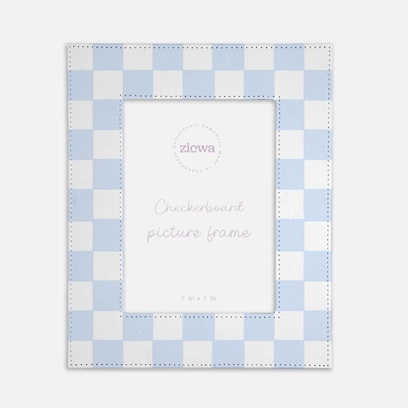 Cute Checkerboard Photo Frames 5x7 Inch Faux Leather Adorable Home ...