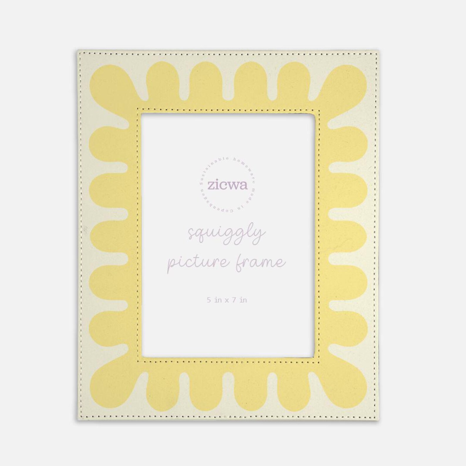 Pastel Green Squiggly Picture Frame 5x7 Faux Leather, Whimsical Design ...