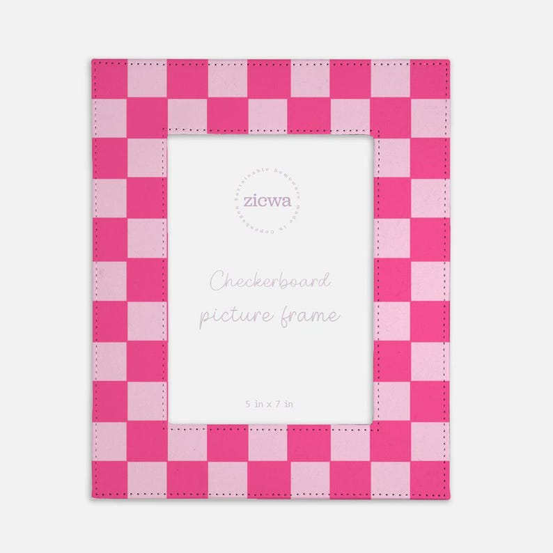 Cute Checkerboard Photo Frames 5x7 Inch Faux Leather Adorable Home ...