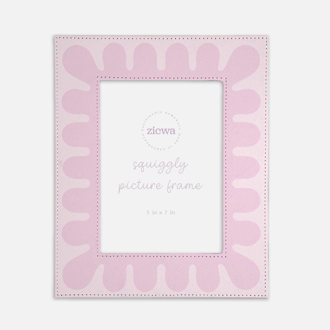 Soft Pastel Pink Squiggly Picture Frame 5x7 Faux Leather, Ideal for ...