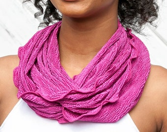 Bright Pink Scarf - Etsy