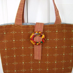 Orange and Green Tote Bag, Orange Shopping Bag, Orange Patchwork Bag ...
