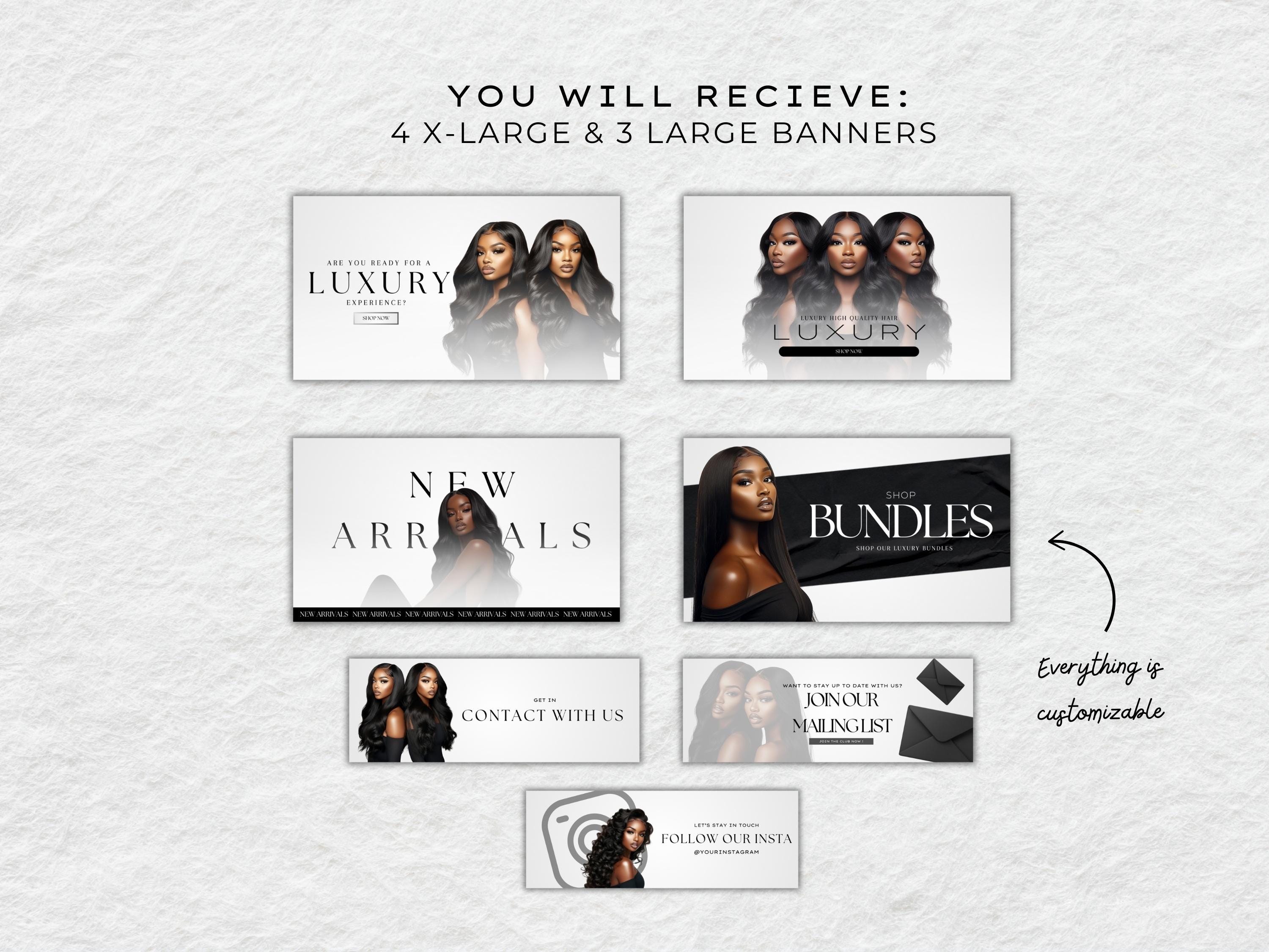 Website Banner, Hair Website, Hair Extension Website Template ...