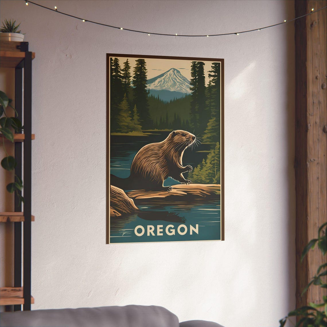 Oregon Beaver Poster Cascadia Cascadian Craftworks Pacific Northwest ...