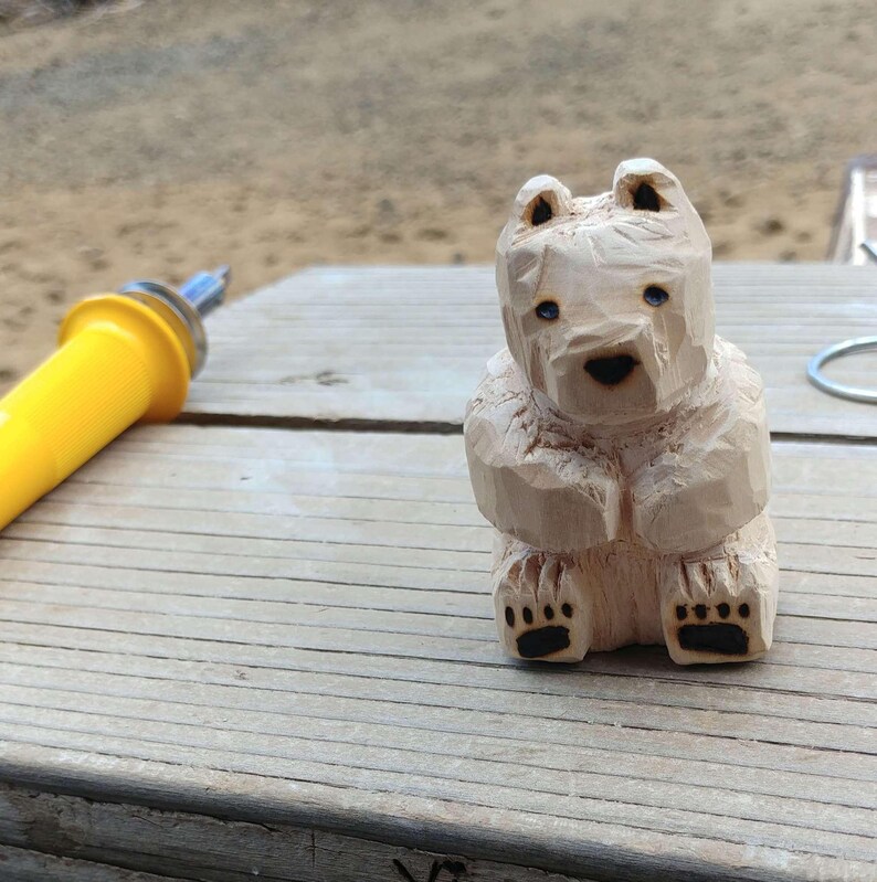 Hand-carved Cute Little Wooden Bear - Etsy