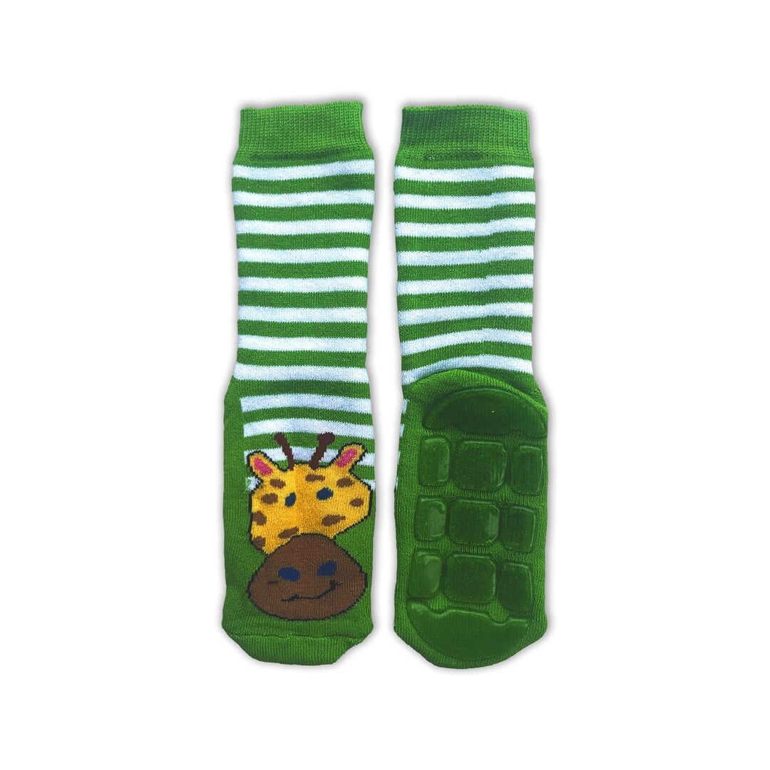 Baby Grip Socks With Large Silicone Grips, Green Non Slip Socks for ...