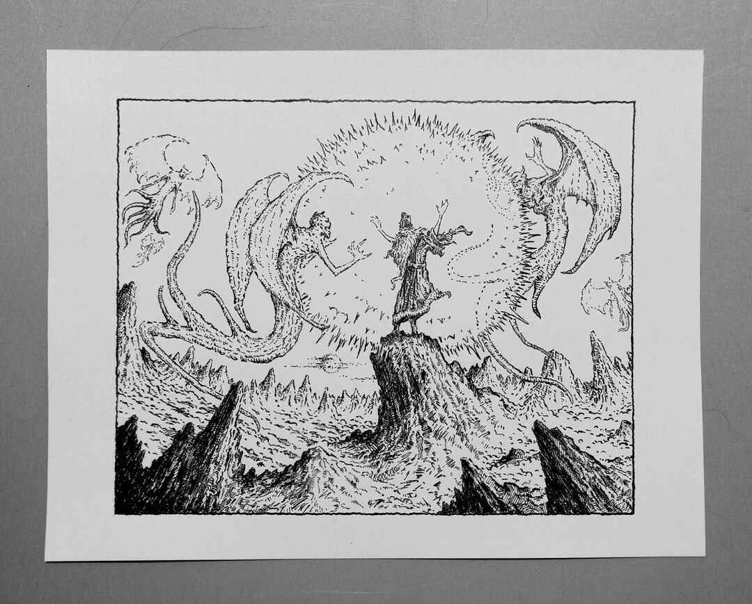 Sphere of Protection - Original Pen and Ink Drawing, Fantasy Art ...