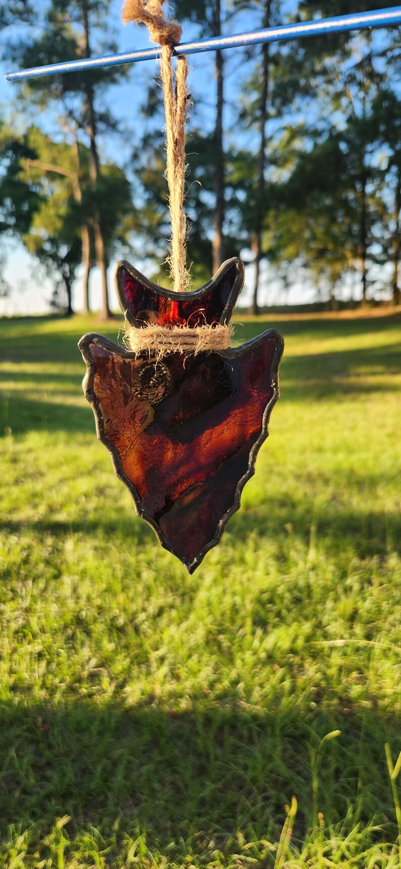 Arrowhead Stained Glass Sun Catcher - Etsy