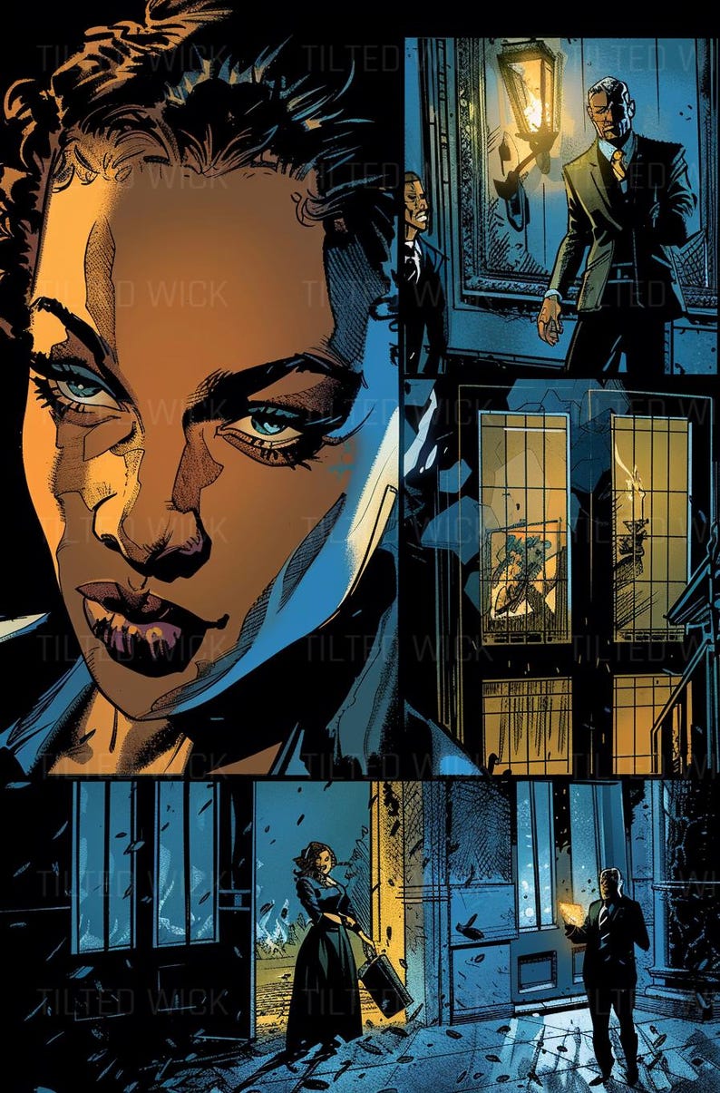 Noir & Neon Comic Book Page PNG Sublimation Bundle, Digital Art ...