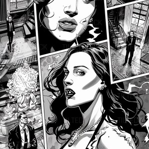 Noir & Neon Comic Book Page PNG Sublimation Bundle, Digital Art ...