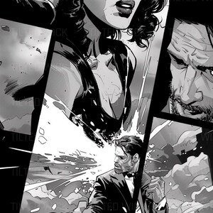 Noir & Neon Comic Book Page PNG Sublimation Bundle, Digital Art ...