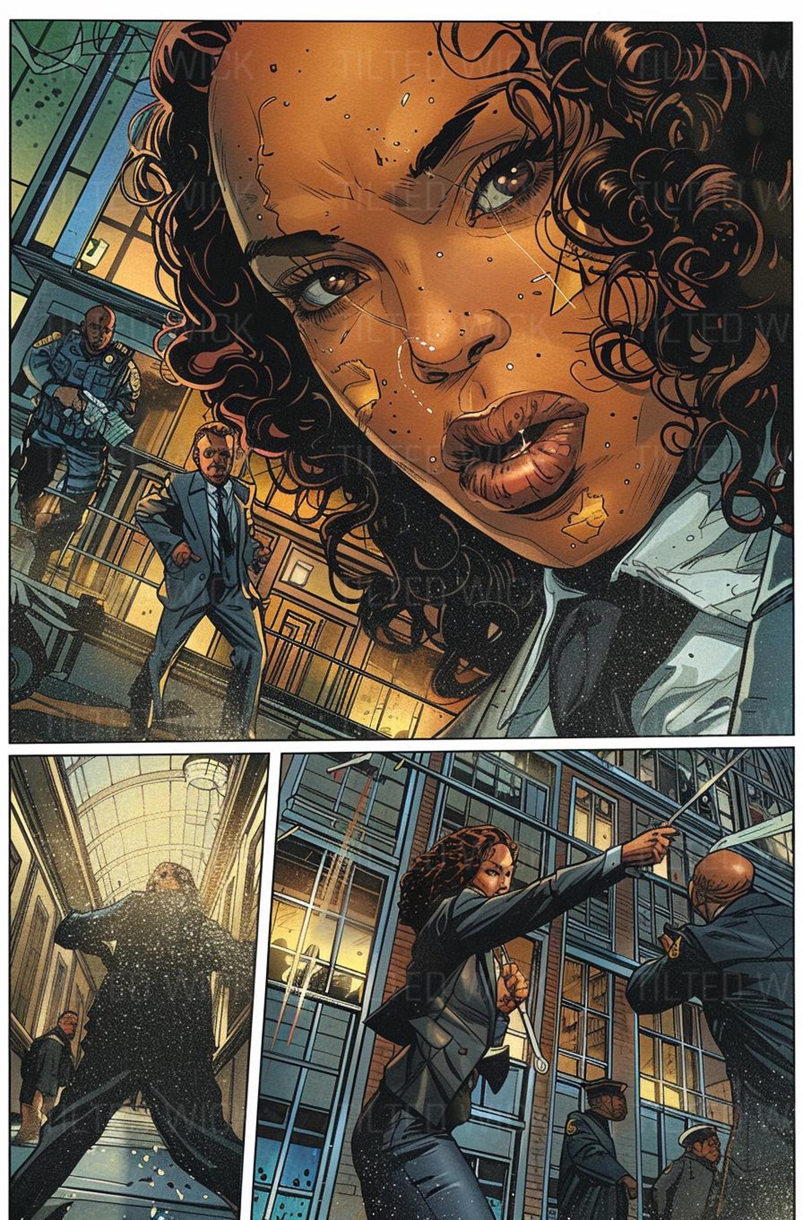 Noir & Neon Comic Book Page PNG Sublimation Bundle, Digital Art ...