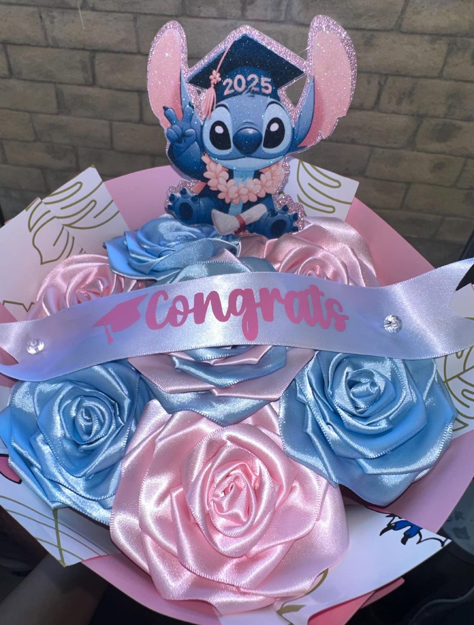 Graduation Flower Bouquet,handmade Ribbon Rose Bouquet, Graduation Gift ...