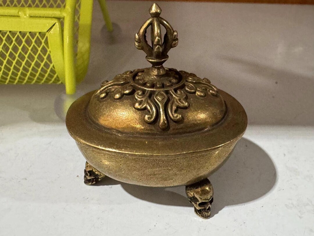 Tibet Buddhism Avalokiteshvara Buddha Gabala Kapala Bowl Cup Human ...