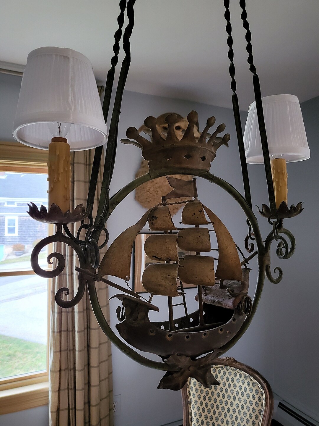 Antique Hand Made Wrought Iron Ship Chandelier - Etsy