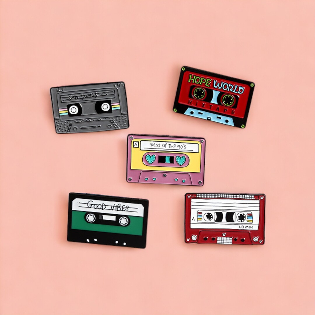 Cassette Badge Retro Badge Songs Badge Cool Badge Gift for Her Gift for ...