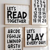 Modern Black and White Kids Wall Art Set Educational Alphabet, Numbers ...
