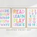 Modern Black and White Kids Wall Art Set | Educational Alphabet ...