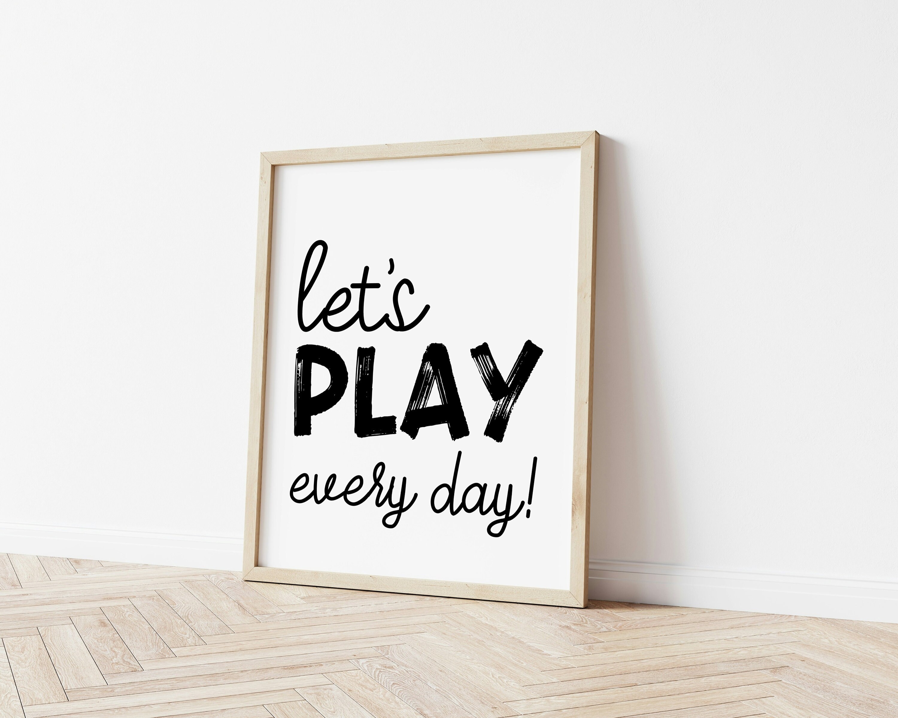 Black and White Playroom Print Set of 3, Kids Playroom Decor, Let's ...