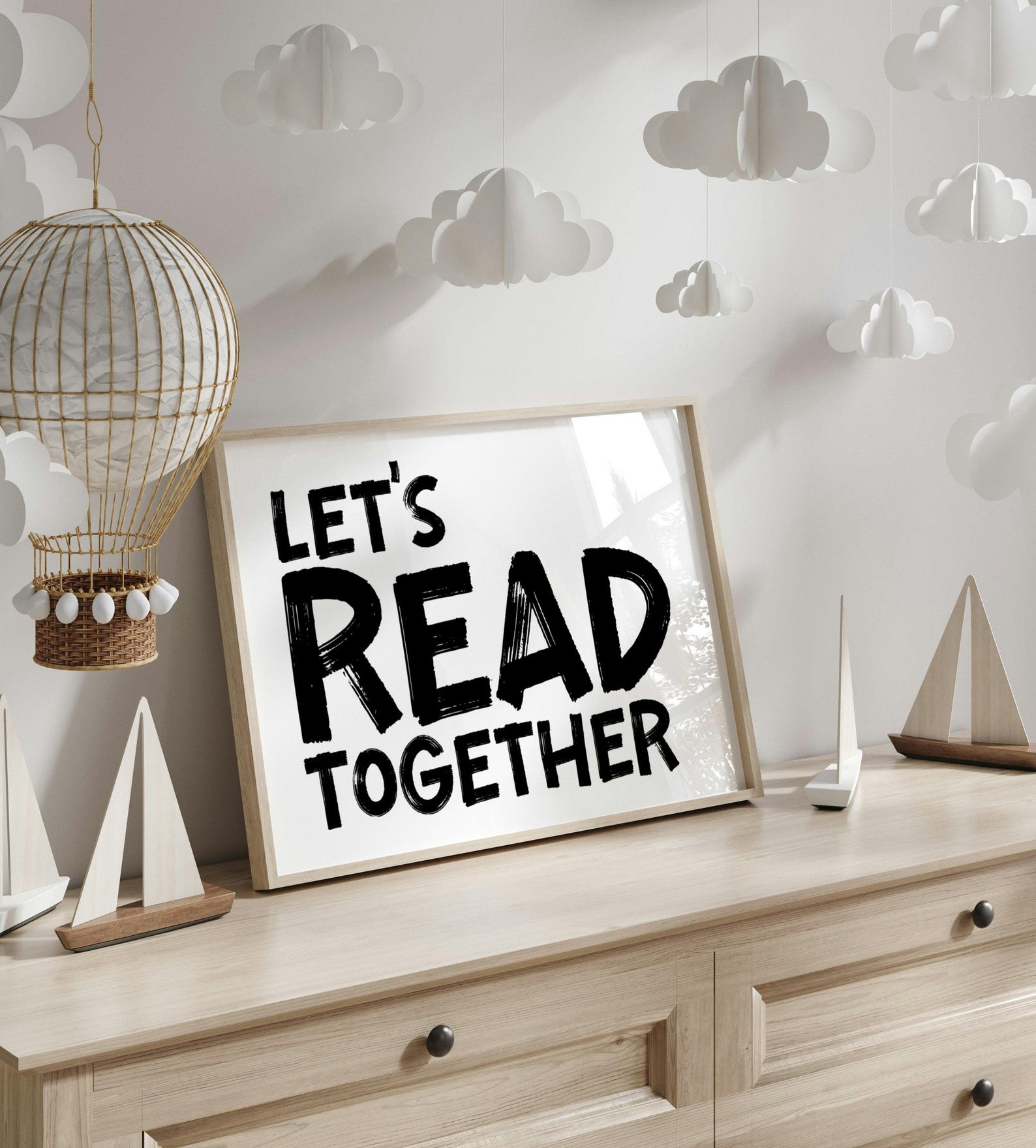 Modern Black and White Kids Wall Art Set | Educational Alphabet ...