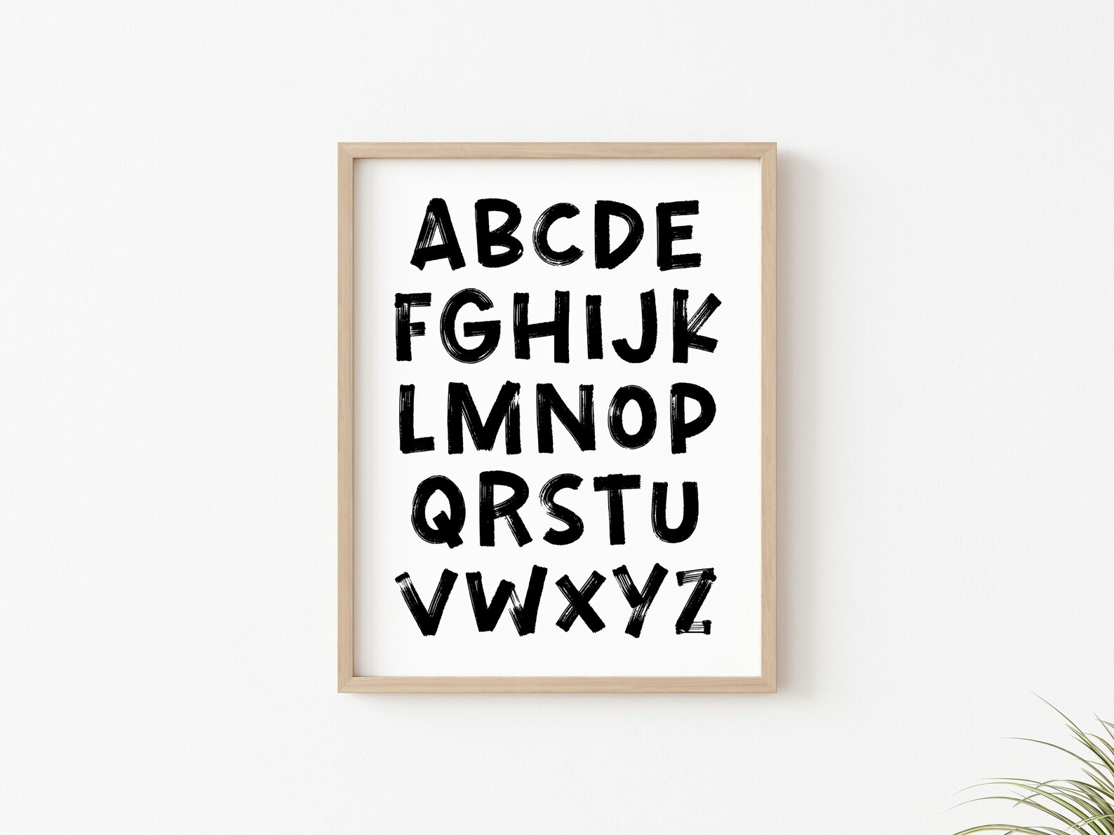 Black and White ABC & Numbers Wall Art Set, Monochrome, Alphabet Print ...