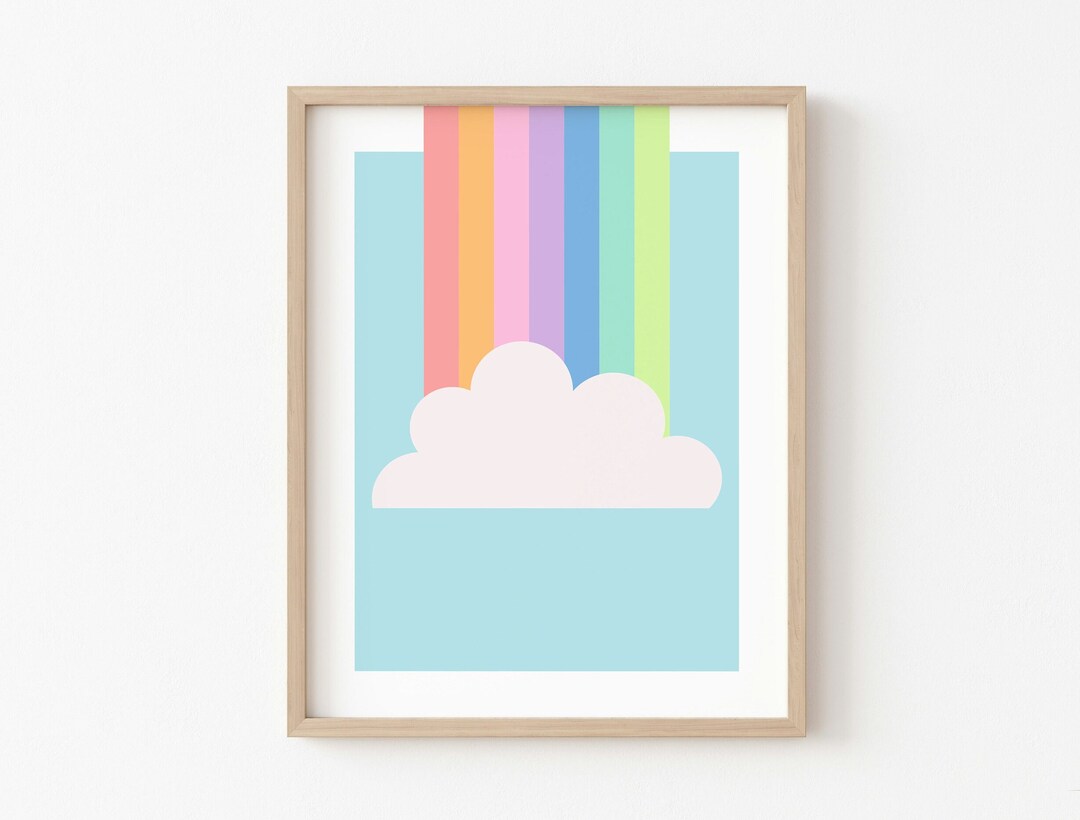 Pastel Rainbow Cloud Print, Kids Nursery Wall Art, UNFRAMED - Etsy