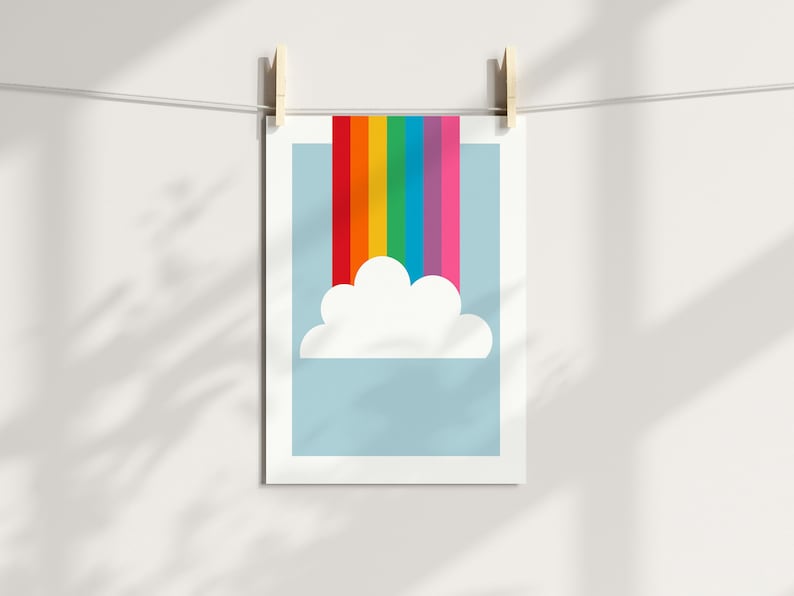 Pastel Rainbow Cloud Print, Kids Nursery Wall Art, UNFRAMED - Etsy