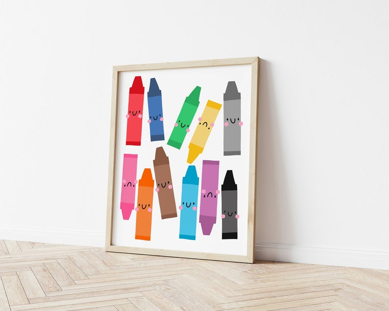 Rainbow Crayons Print, Kids Nursery Art, Classroom Decor (UNFRAMED) - Etsy