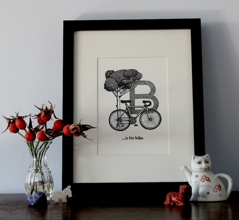 B is for Bike - Original Letterpress Print - Etsy