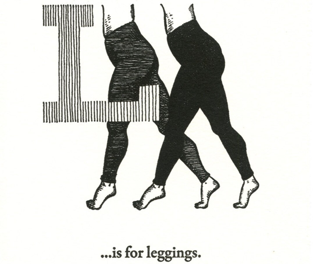 L is for Leggings - Letterpress Print - Etsy