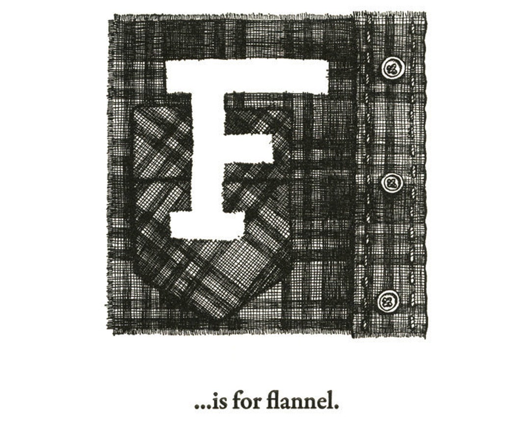 F is for Flannel - Original Letterpress Print - Etsy