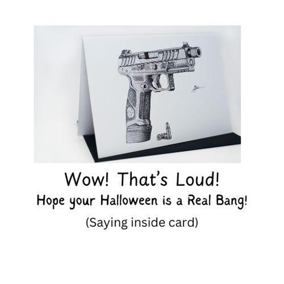Halloween Cards, Gun Card, Scary Cards, Halloween, Pistols, Scary ...