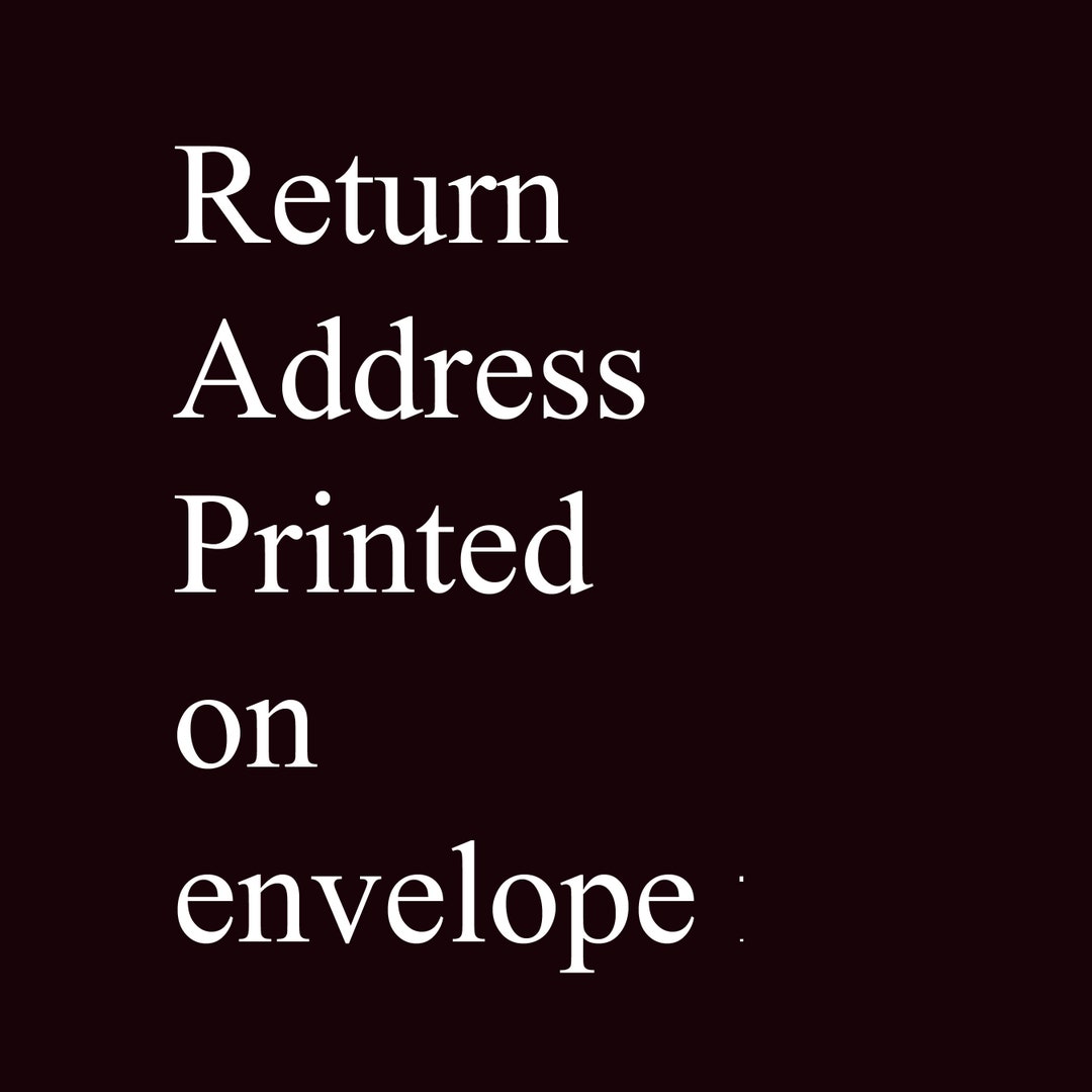 Return Address Printed on Envelope Flap - Etsy