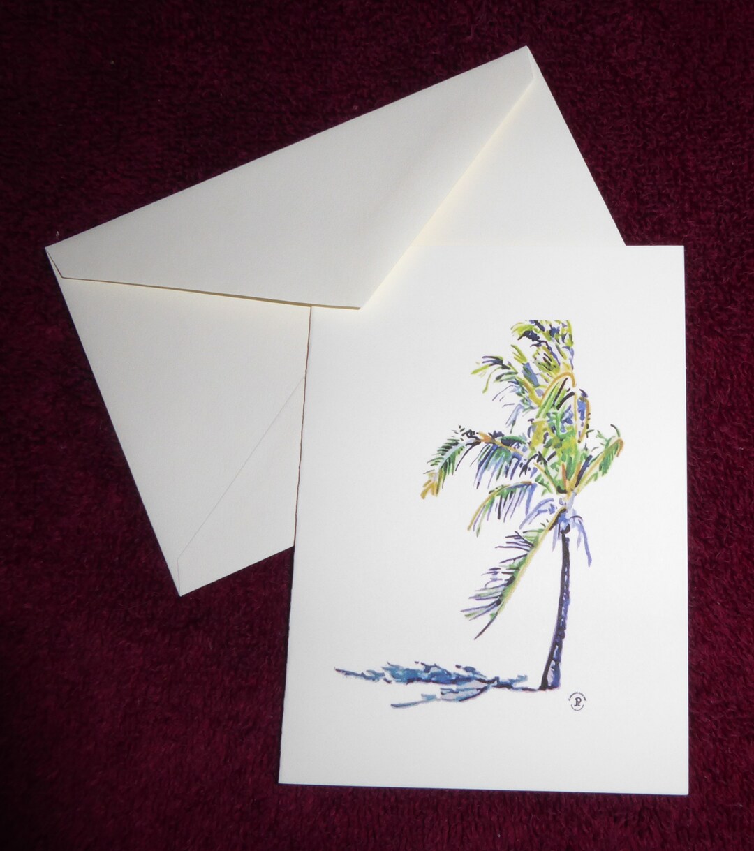 Palm Tree Folded Note Card - Custom Printed Palm Tree Chart Image ...