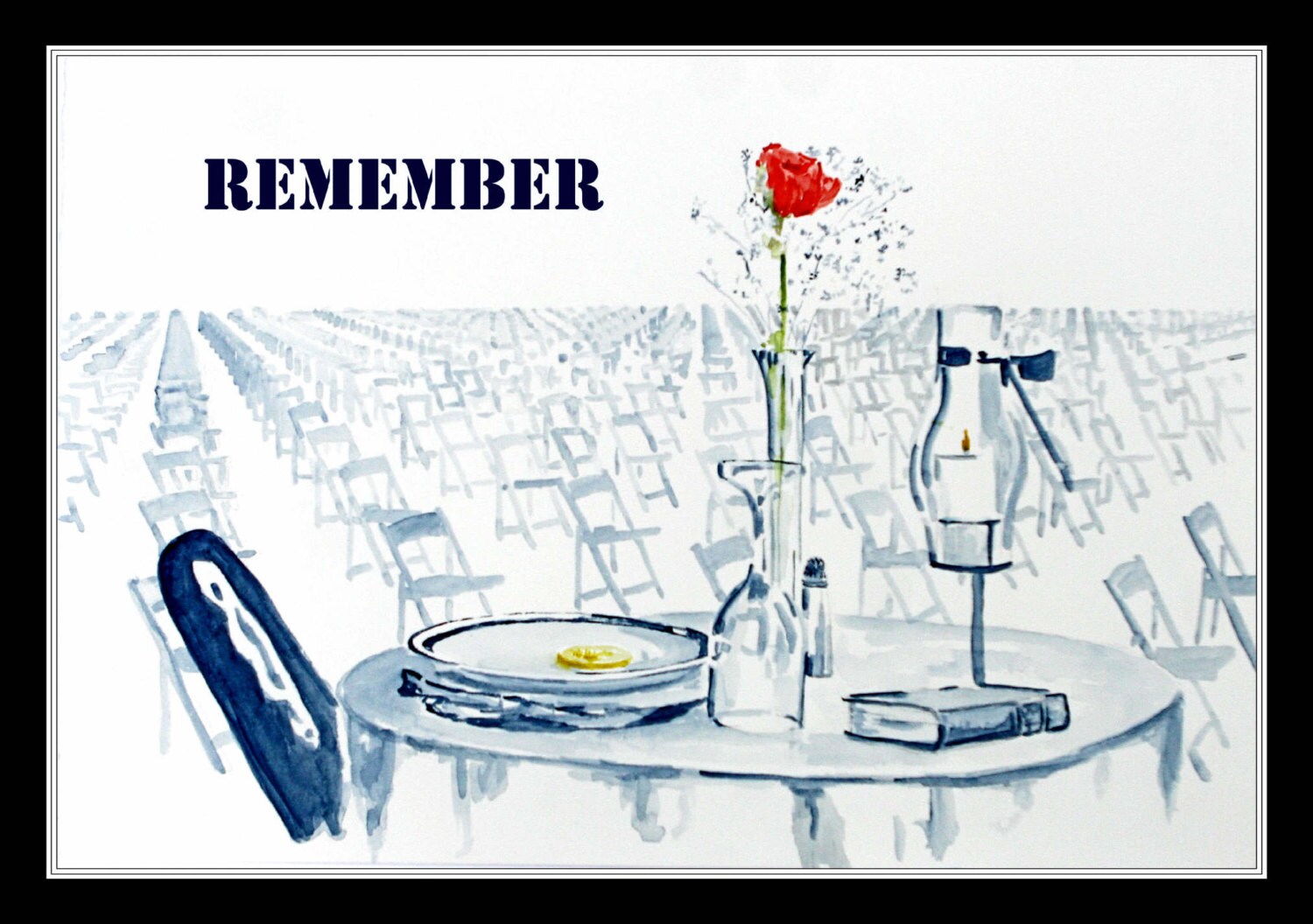 Memorial Day - Fallen Missing Soldier Table Ceremony 8x10 Double Matted ...