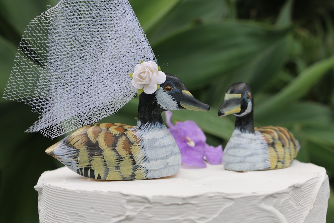 Canada Goose Wood Cake Topper for Rustic Lake Cabin Wedding | Etsy