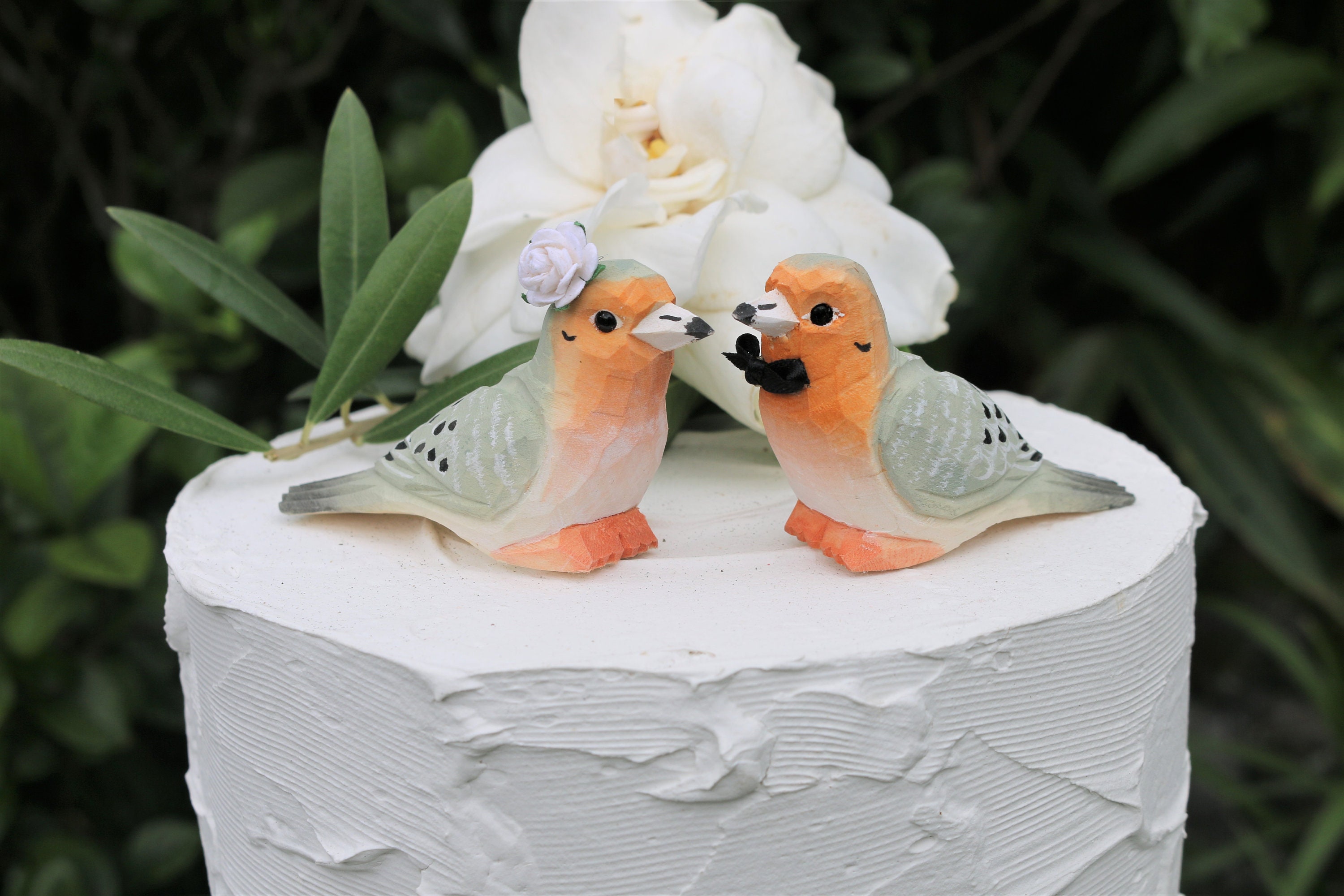 Mourning Dove Pigeon Cake Topper for Winter Wedding or 50th Anniversary ...