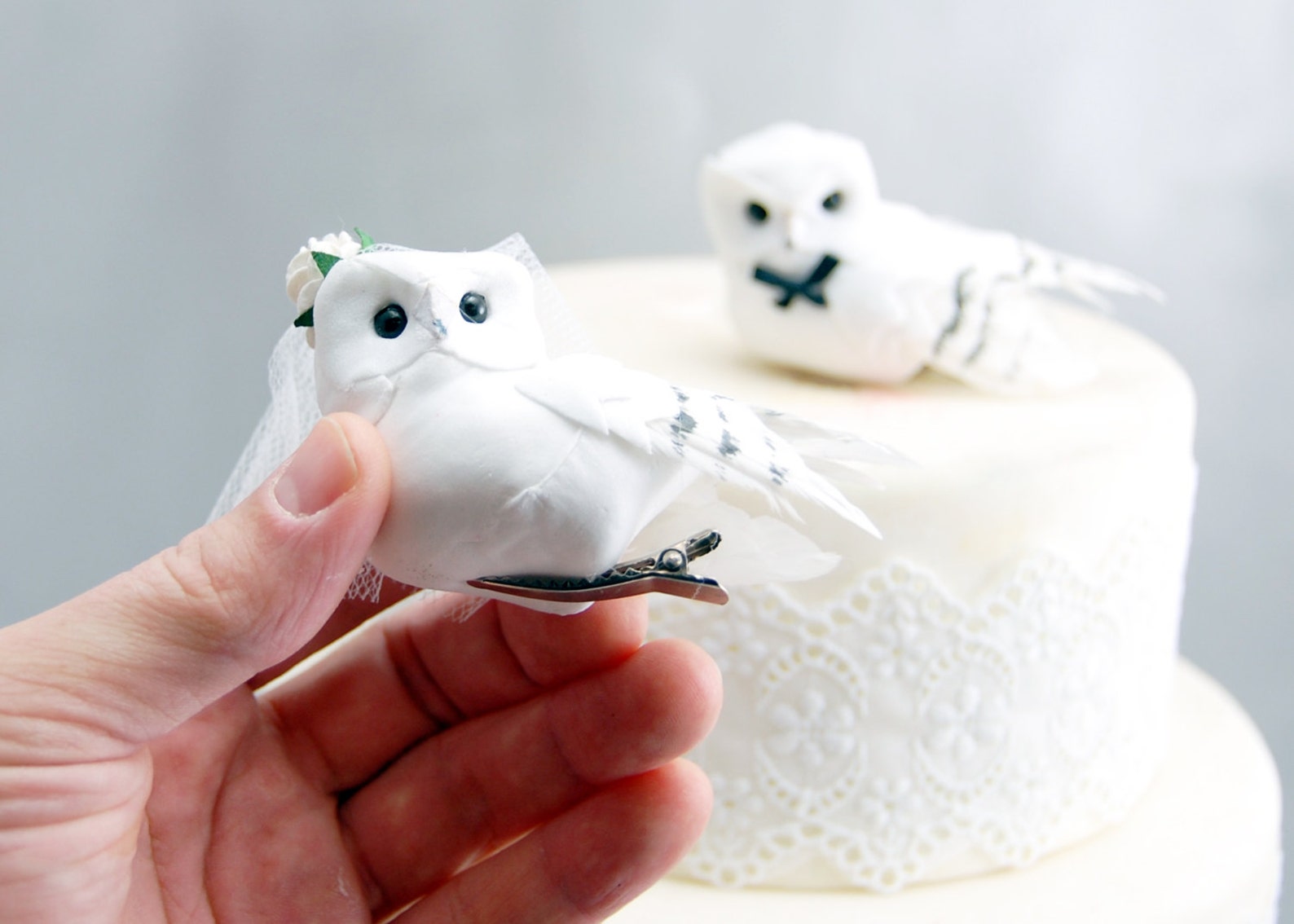 Snowy Owl Cake Topper for a Magical Wedding: Snowy Owl Bride & - Etsy