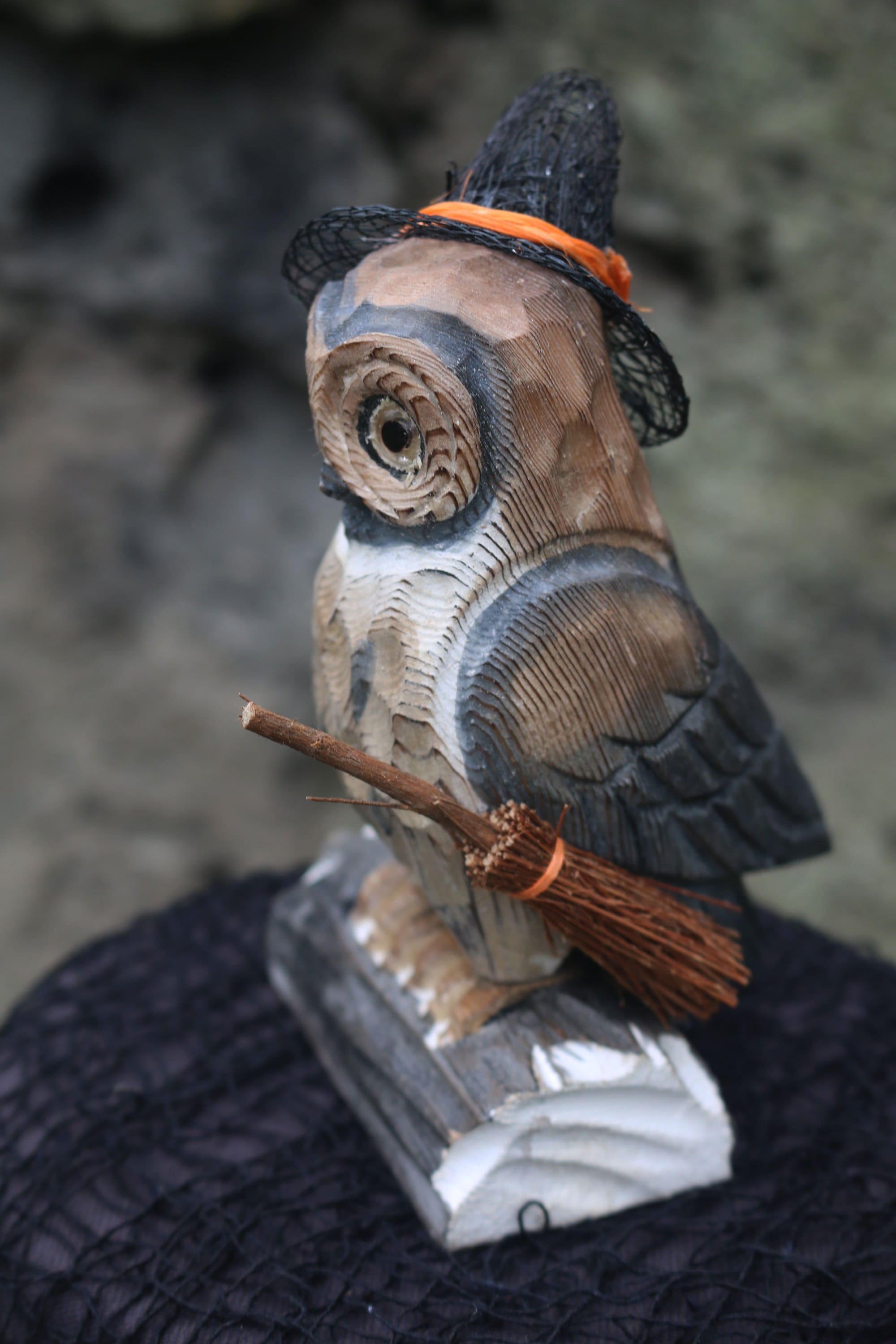 Brujo búho pastel de Halloween Topper / Búho marrón con sombrero de ...