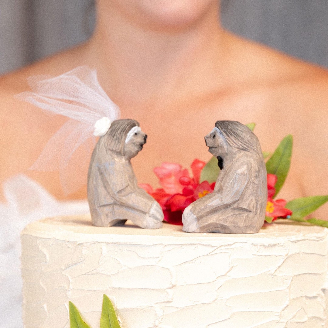 NEW! Sleepy Sloth Wedding Cake Topper - Handcarved, Wooden Bride ...