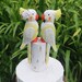 Cockatiel Cake Topper - Handcarved, Wooden Bride and Groom Parrot ...