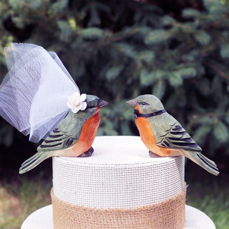 American Robin Cake Topper: Handcarved Handpainted Wooden | Etsy