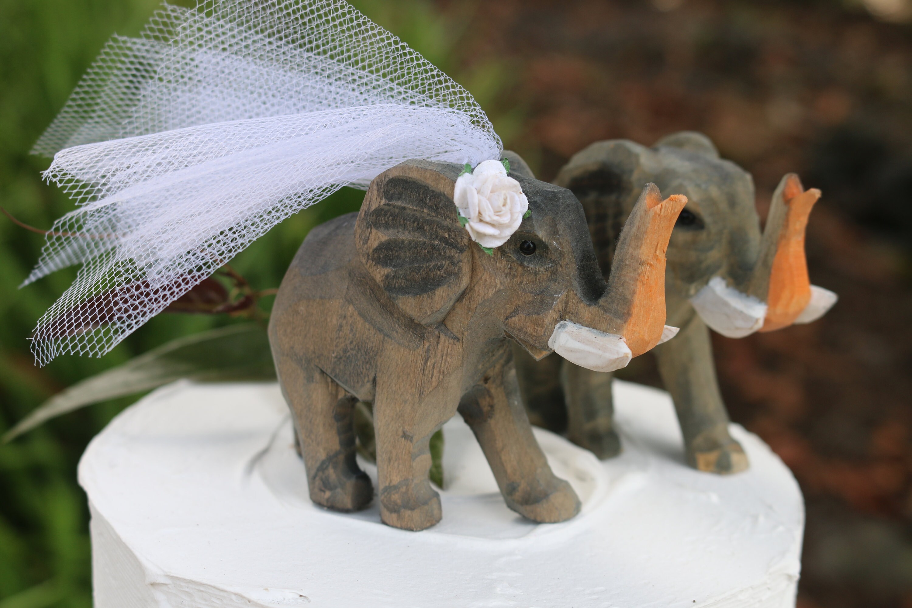 Elephant Cake Topper Bride and Groom for Zoo or Animal Lover | Etsy