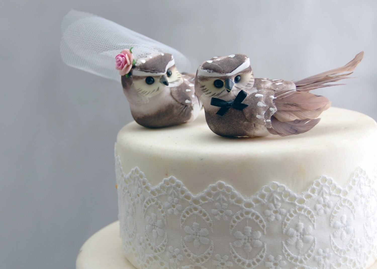 Owl Wedding Cake Topper: Bride & Groom Love Birds | Etsy