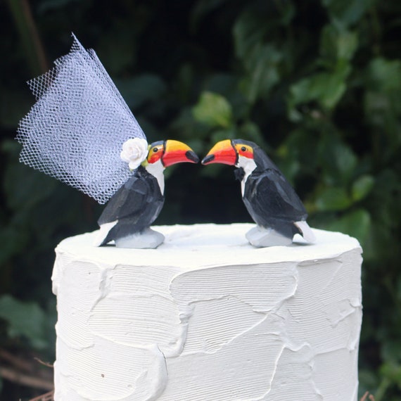 Toucan Wedding Cake Topper Handcarved Customized and | Etsy