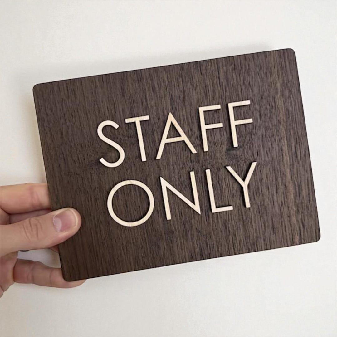 Custom Wooden Employees Only Sign, Staff Only Door Plaque, Rustic ...